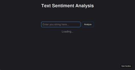 Sentiment Analysis Codesandbox