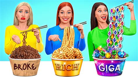 Rich Vs Broke Vs Giga Rich Food Challenge Food Battle By TeenDO