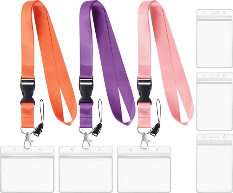 Vicloon Porte Badge Lani Re Pcs Cordon Tour De Cou Strap Lani Re Et