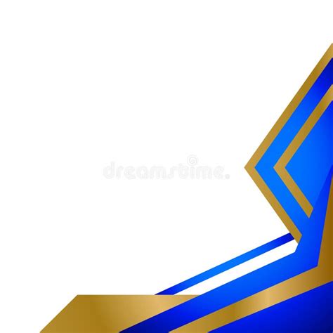 Golden And Blue Geometric Corner And Border Design Stock Vector