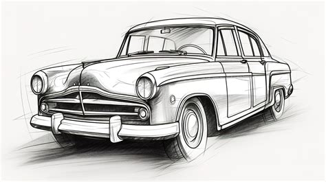 Fondo Dibujo De Autos Antiguos En Estilo L Piz Fondo Dibujo Imagen