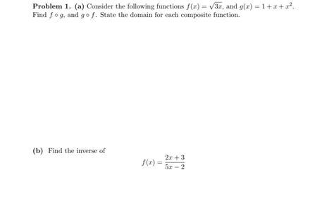 solved problem 1 a ﻿consider the following functions