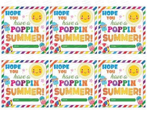 PDF Hope You Have A Poppin Summer Tag Printable Have A Great Summer