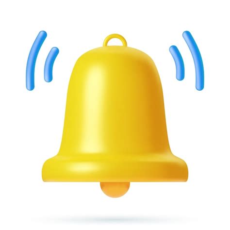 Premium Vector D Notification Yellow Bell Is Ringing Icon Isolated