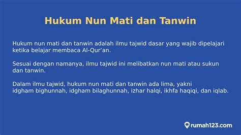 5 Hukum Nun Mati Dan Tanwin Beserta Contohnya