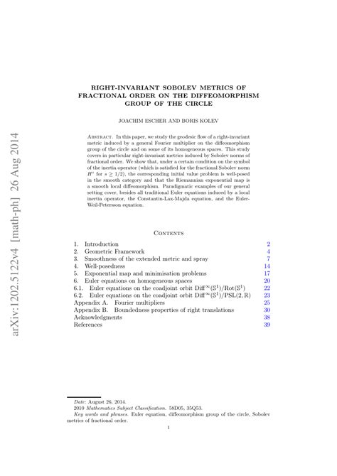 pdf right invariant sobolev metrics {h} {s} on the diffeomorphisms group of the circle