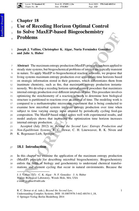 pdf use of receding horizon optimal control to solve maxep based biogeochemistry problems