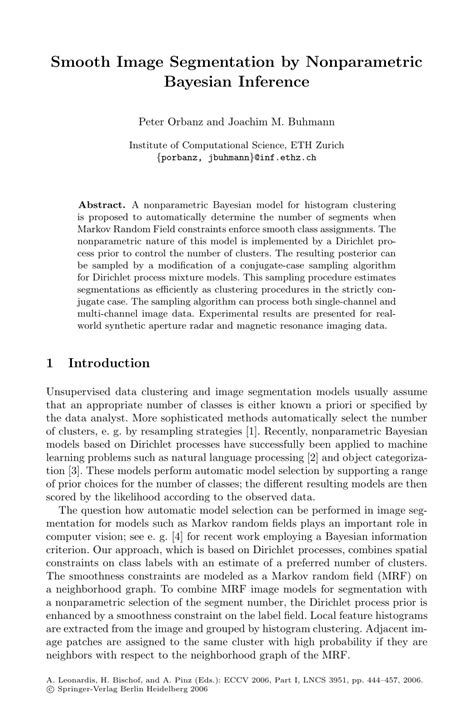 pdf smooth image segmentation by nonparametric bayesian inference
