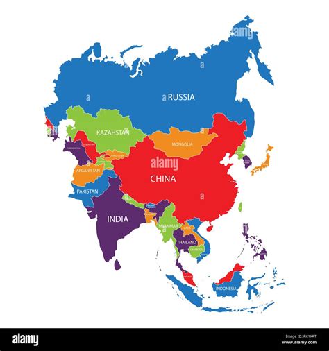 Mapa Del Continente Asiatico Con Nombres