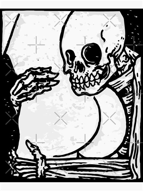 Skeleton Skull Funny Grabbing Ass Butt Tattoo Style Photographic Print For Sale By