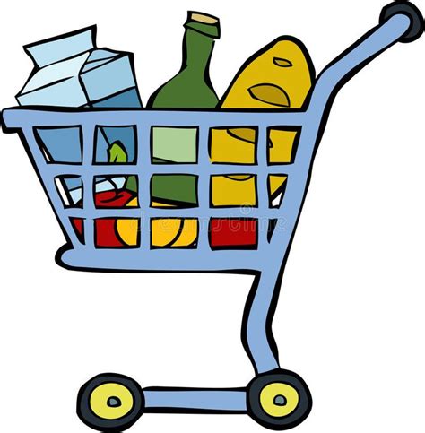 Carro de la compra stock de ilustración Carritos de supermercado