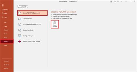 method to save powerpoint as pdf with notes