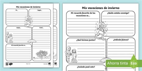 Ficha Mis Vacaciones De Invierno Hemisferio Sur