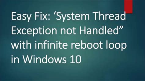 FIX SYSTEM THREAD EXCEPTION NOT HANDLED In Windows 10 YouTube