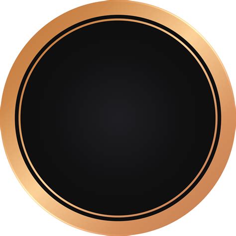 Bronze And Black Round Badge Png