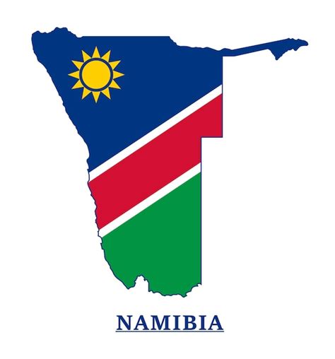 Diseño del mapa de la bandera nacional de namibia ilustración de la
