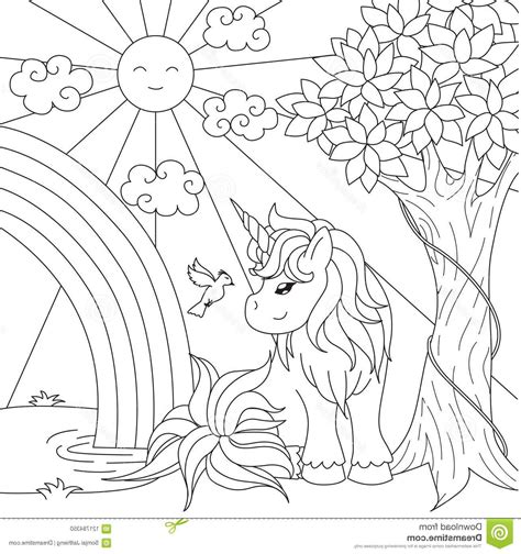 Remarquable Coloriage Arc En Ciel Licorne Pics Idee De Coloriage