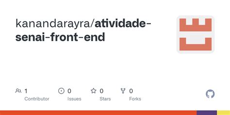 Github Kanandarayra Atividade Senai Front End