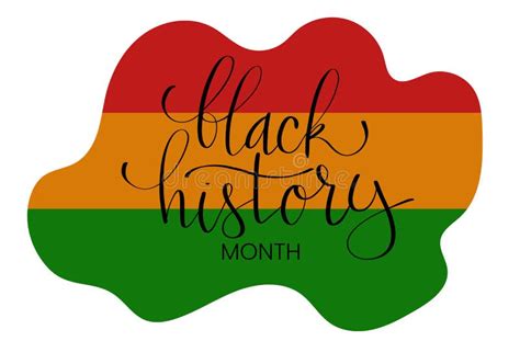 Black History Month February Handwritten Brush Lettering Logo Vector