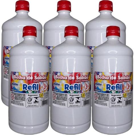 Kit Refil para bolha de sabão líquido 6 litros Bubble para máquina de