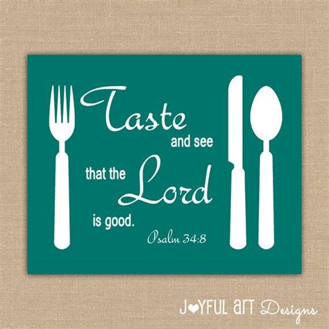 Taste And See That The Lord Is Good PRINTABLE Psalm 34 8 Kitchen Or