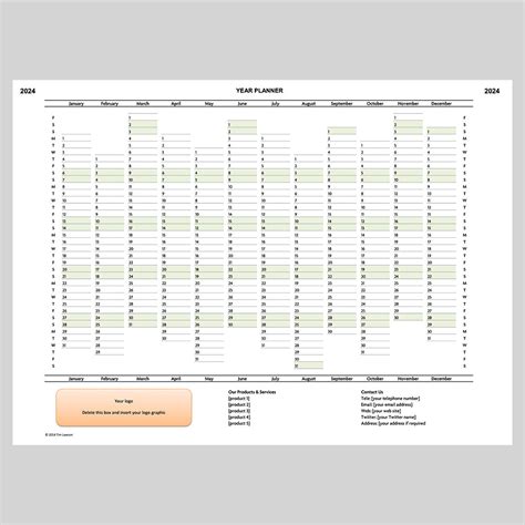 Excel Year Planner 2024 Buffy Coralie
