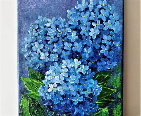 Acrylic Paintings Of Blue Flowers