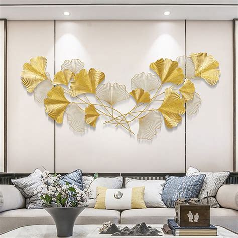 Free Shipping On 2 Pieces Modern Metal Ginkgo Leaves Wall Decor For