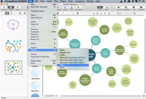 Convert A Bubble Diagram To PDF ConceptDraw HelpDesk