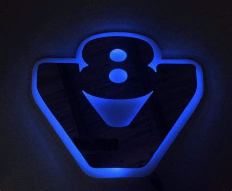 VNVIS 24 V LED 3D Plaque Argent Gris Mat Bleu néon enseigne Lumineuse