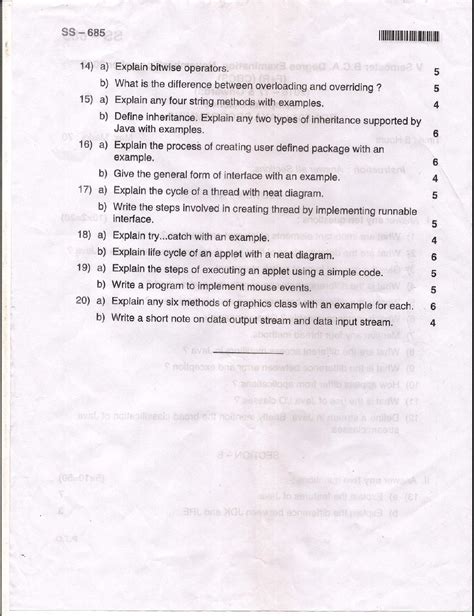 bangalore university b c a computer science bca 504 java programming november december 2018