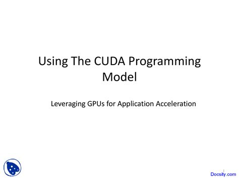 cuda programming model computer organization and design lecture slides docsity