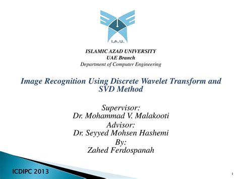 image recognition using discrete wavelet transform and svd method ppt download