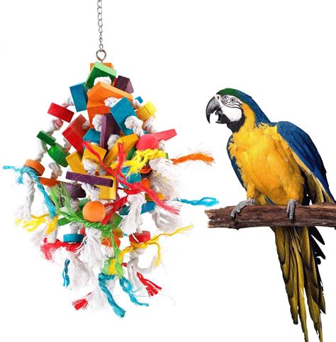 Bird Chewing Toy Parrot Cage Bite Toys Wooden Block Bird Parrot Toys