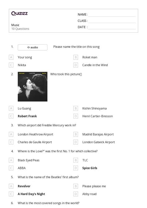 50 Fine Arts Worksheets For 1st Year On Quizizz Free Printable
