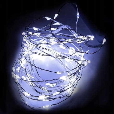 LAMPKI DRUCIKI GIRLANDA NA BATERIE 80 LED BIAŁE LAMPKI ŚWIĄTECZNE