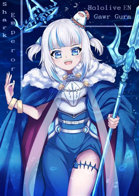Safebooru 1girl D Absurdres Armor Armored Dress Bangs Bloop Gawr Gura Blue Cape Blue Dress