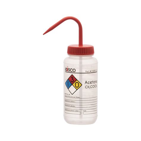 Buy EISCO Wash Bottle For Acetone 500ml Labeled With Color Coded