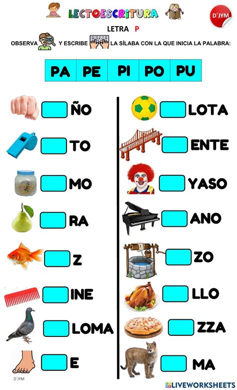 Letra P Sonido Inicial Worksheet Artofit