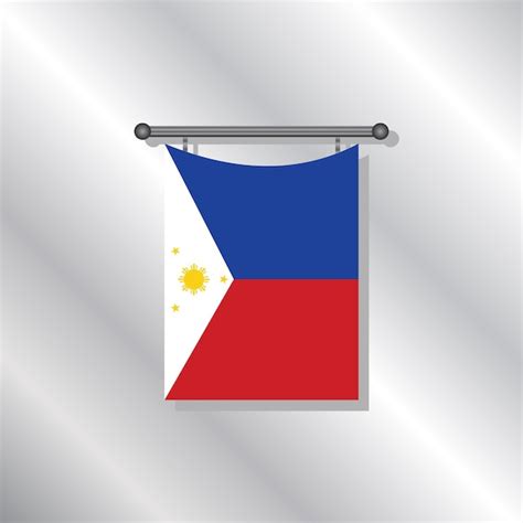 Ilustração do modelo de bandeira das filipinas Vetor Premium