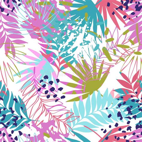 Modelo Incons til De Las Hojas Ex ticas Abstractas Stock de ilustración