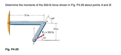 Solved Determine The Moments Of The 300 Lb Force Shown In Chegg
