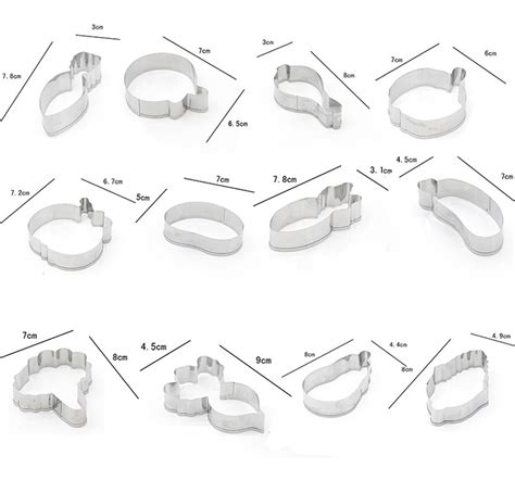 Juego De 12 Cortadores De Galletas De Acero Inoxidable Para Meses Sin Intereses