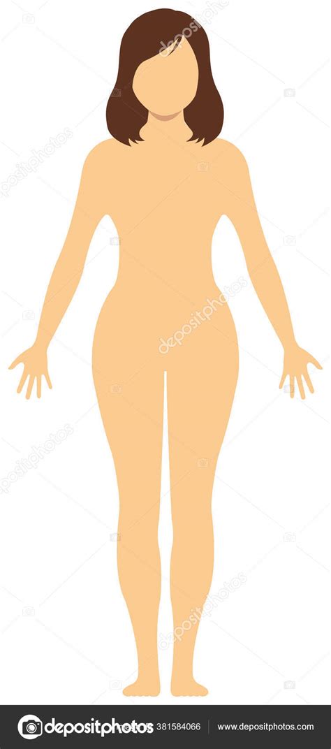 Mujer Desnuda Sin Rostro Cuerpo Desnudo Silueta Contorno Forma Vector
