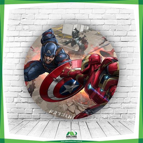 Painel Redondo Vingadores Adecore Tecidos