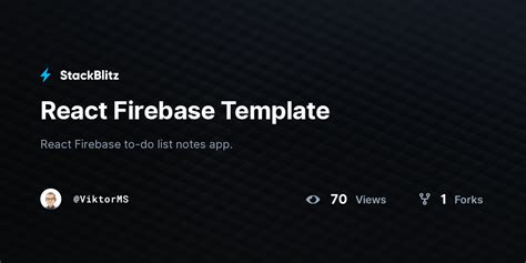 React Firebase Template Stackblitz
