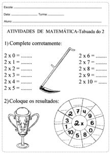 Tabuadas para Imprimir A4 e PDF Multiplicação adição subtração e