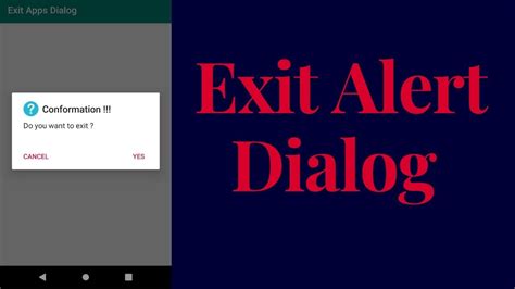 How To Create Exit Apps Dialog In Android Youtube