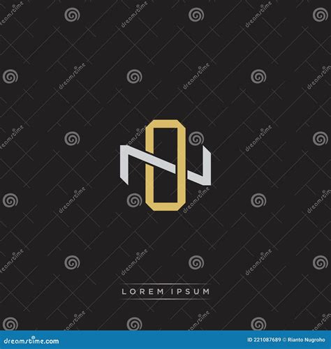 Initial Letter Overlapping Interlock Logo Monogram Line Art Style Stock
