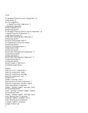 Ex Docx Code N Int Input Enter The No Of Components Components